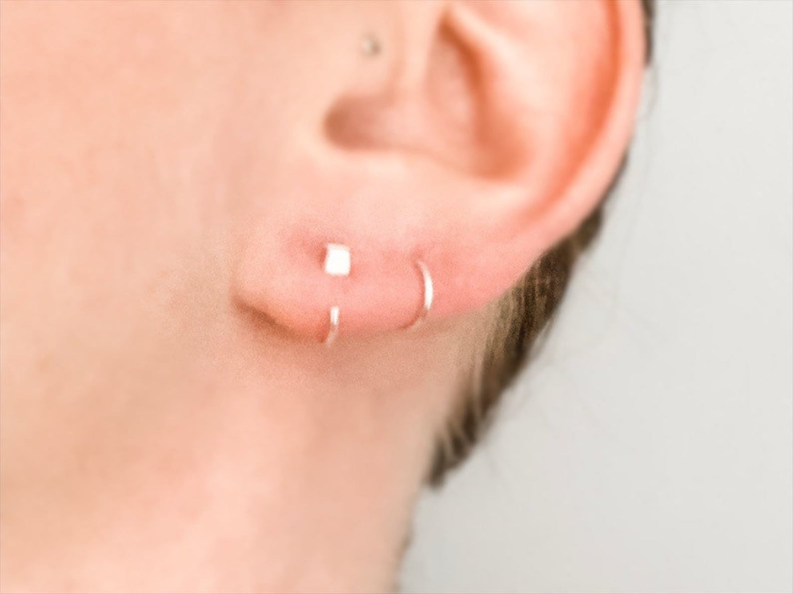 Pointe Hoop Earring Open Hoop Ear Hugger Reverse Hoops 3D - Etsy