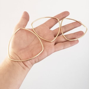 Bangle, Triangle - Rounded Triangular Bangle Bracelet in Brass, Copper ...