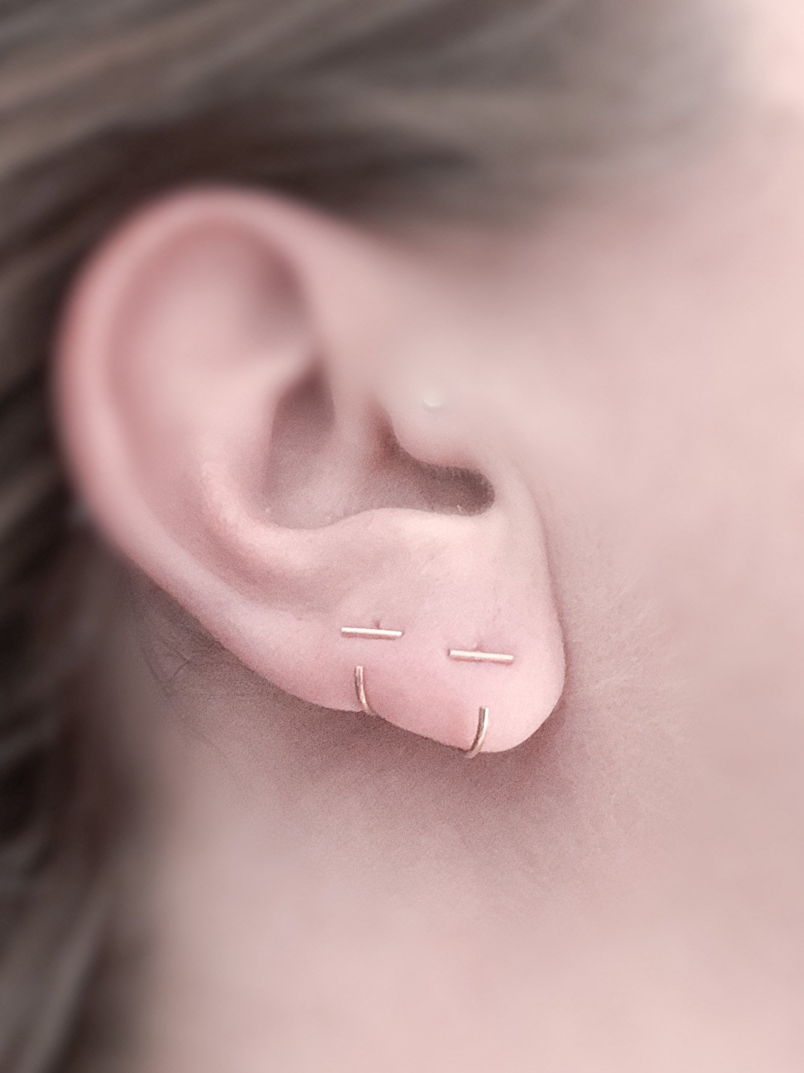 Tiny T Hoop Earring Open Hoop Ear Hugger in Three Sizes - Etsy