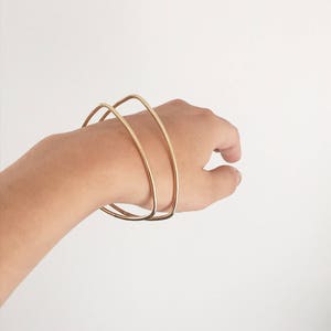 Bangle, Triangle - Rounded Triangular Bangle Bracelet in Brass, Copper ...