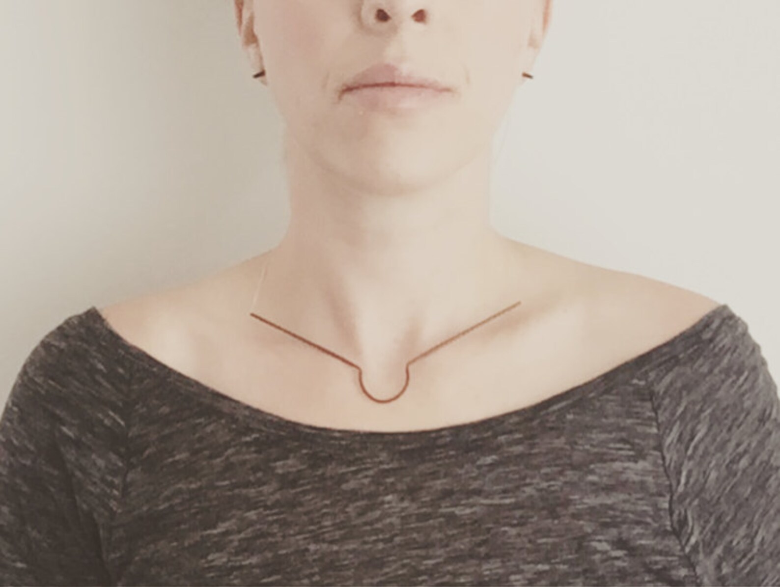 Collarbone - Suspended Linear Collarbone Framing Necklace in Sterling ...