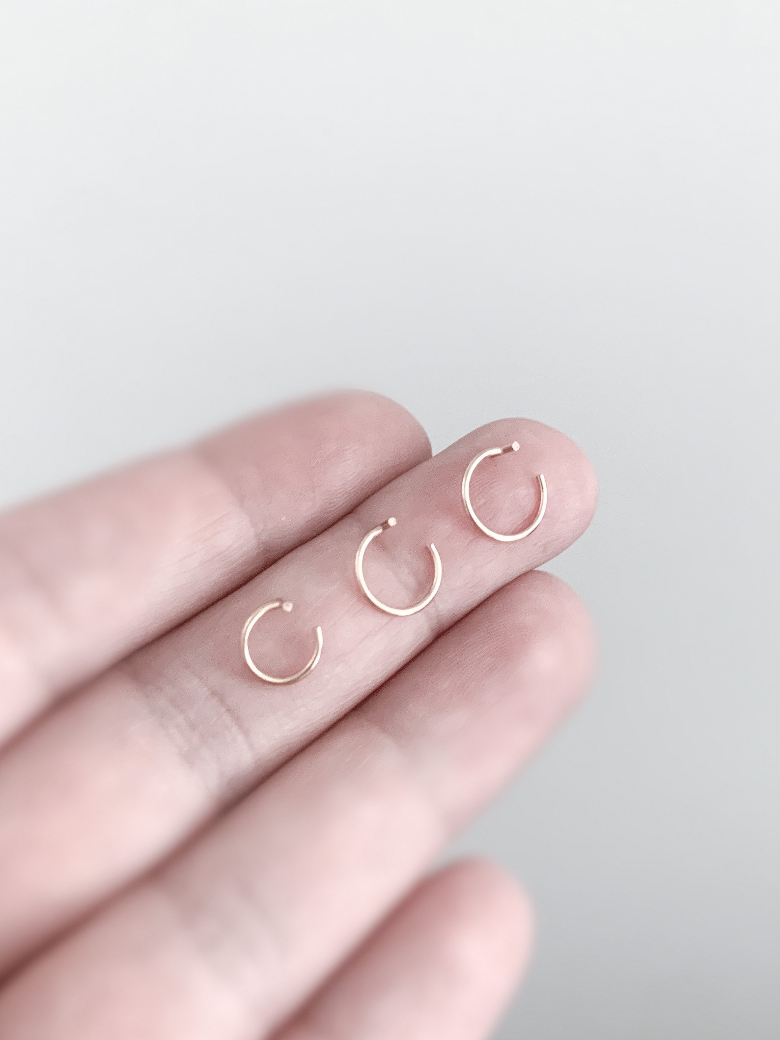 Tiny T Hoop Earring Open Hoop Ear Hugger in Three Sizes - Etsy