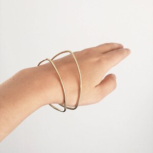 Bangle, Triangle - Rounded Triangular Bangle Bracelet in Brass, Copper ...