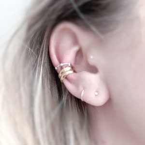 Twin Ear Cuff - Double Half Round Ear Cuff, Brass, Light Weight, Faker ...