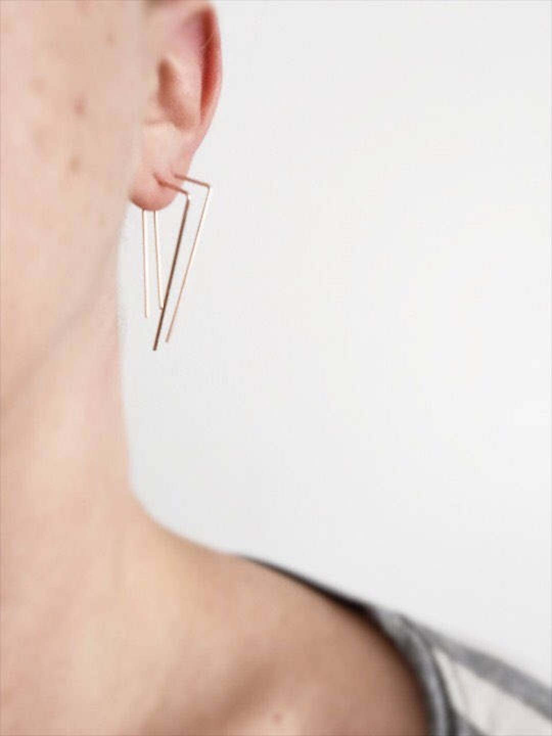 Cora - Solid Threader Earring in Sterling Silver, Gold Filled, or Rose ...