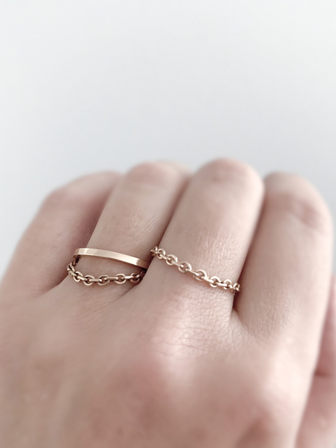 Chain Ring in Gold Filled Moveable Link Chain Ring Gold | Etsy