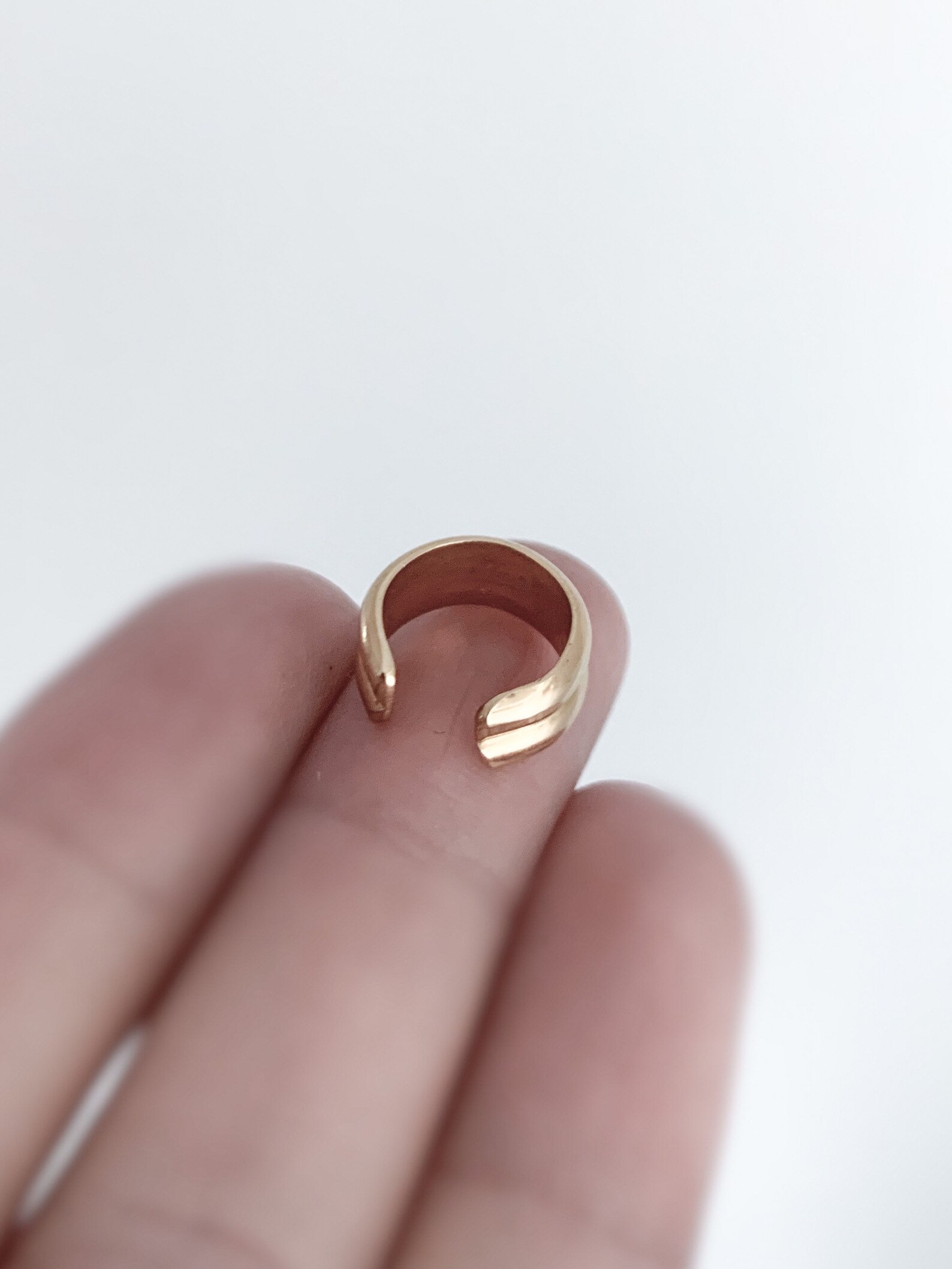 Twin Ear Cuff Double Half Round Ear Cuff Brass Light | Etsy