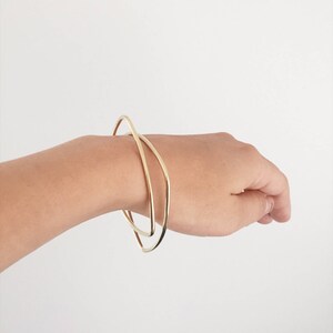 Bangle, Triangle - Rounded Triangular Bangle Bracelet in Brass, Copper ...