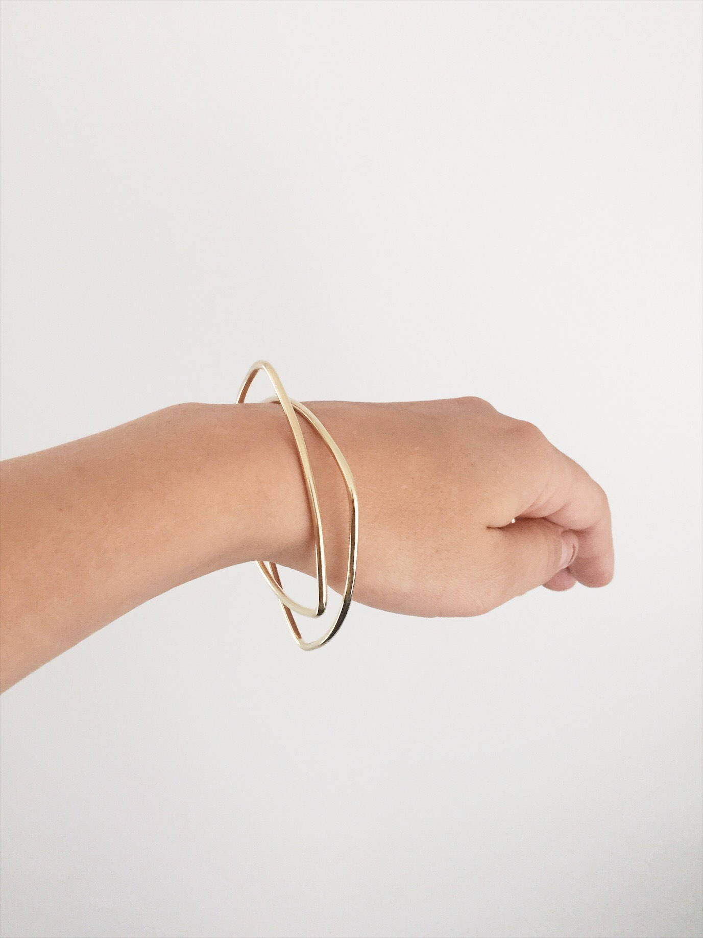 Bangle, Triangle - Rounded Triangular Bangle Bracelet in Brass, Copper ...