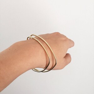 Bangle, Triangle - Rounded Triangular Bangle Bracelet in Brass, Copper ...
