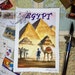 Egypt Pyramids Landscape Painting, Original Watercolor Art, Small ...