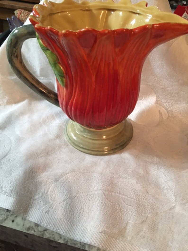 Sunflower Large Ceramic Pitcher Made by Maxcera Beautiful Vivid Colors ...