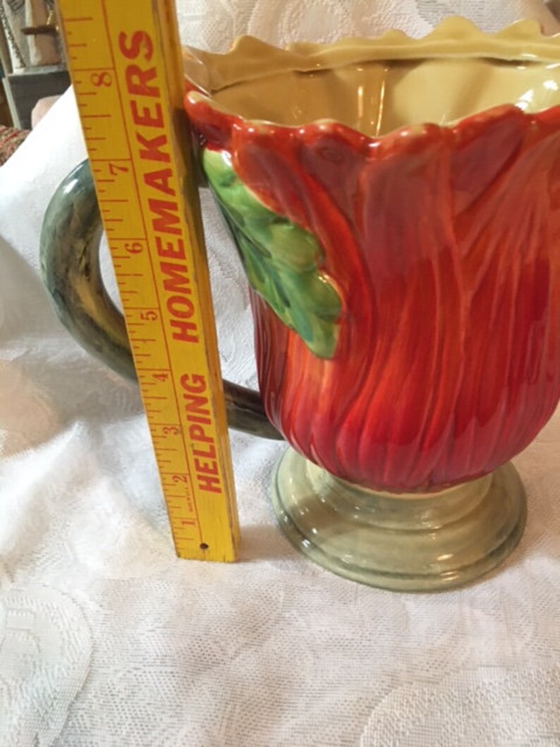 Sunflower Large Ceramic Pitcher Made by Maxcera Beautiful Vivid Colors ...