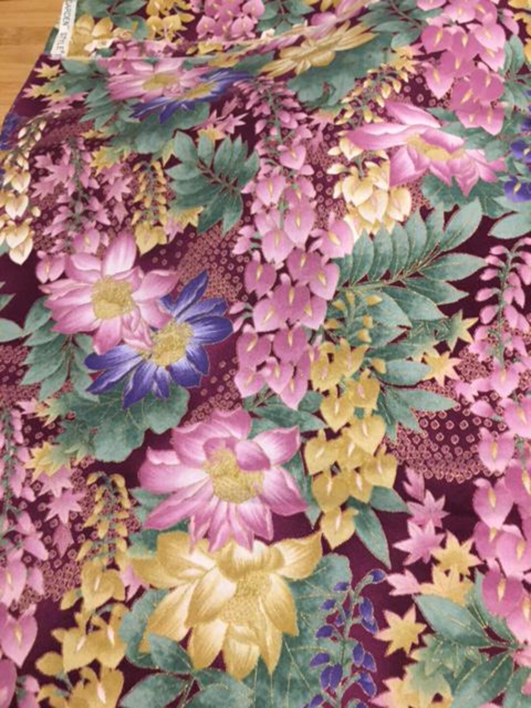 Vintage Fabric Screen Print "empress Garden" by Hoffman California ...