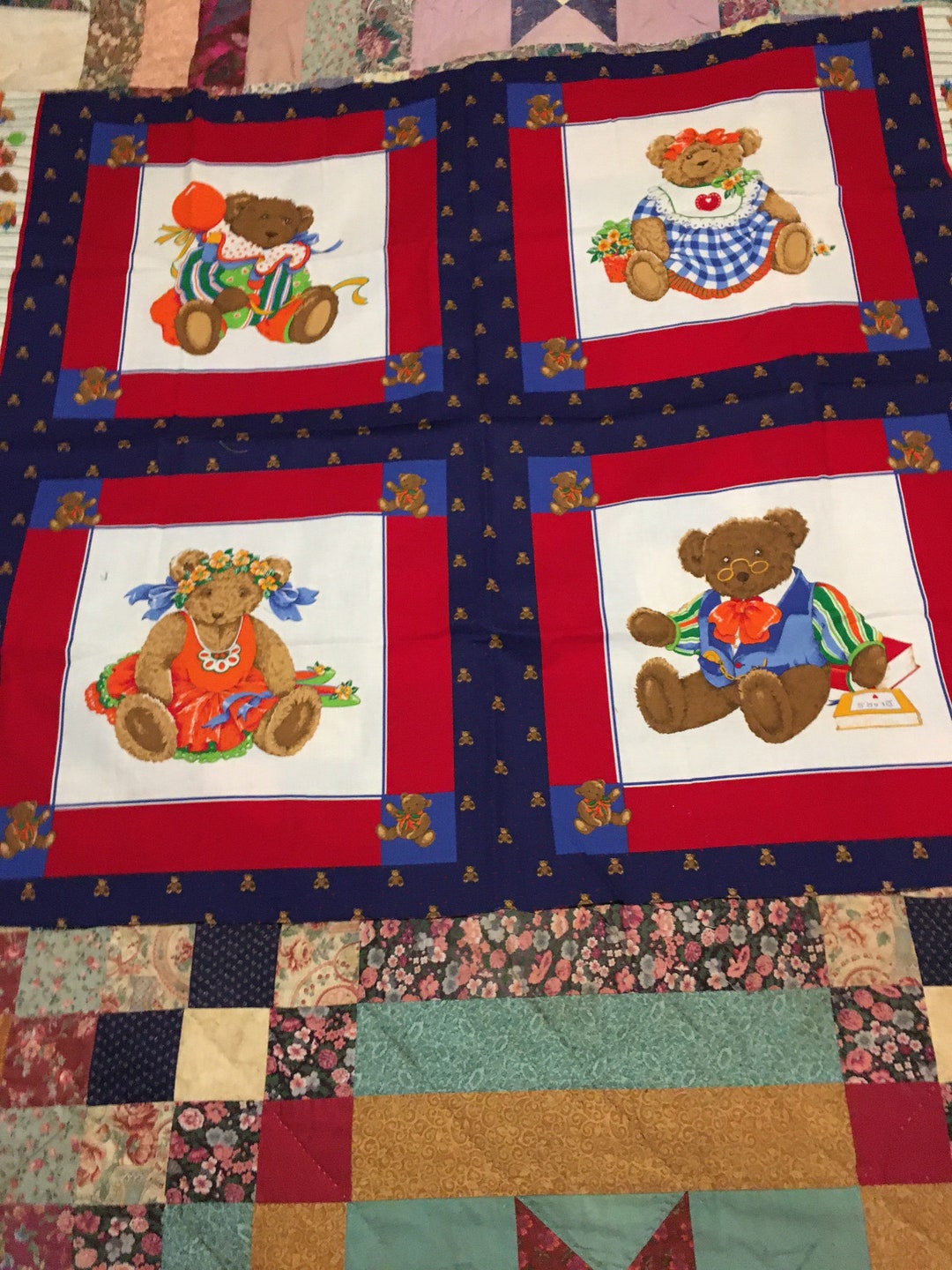 Vintage Cranston Print Works Screen Print Panel "bears" - Etsy