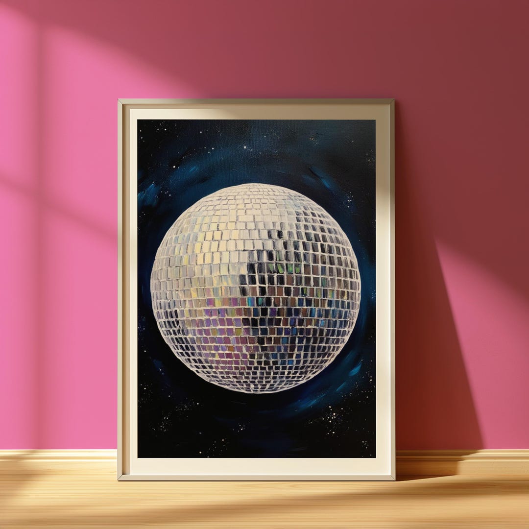 Night Disco Ball Wall Art Disco Wall Print Retro Disco Wall Art Disco ...