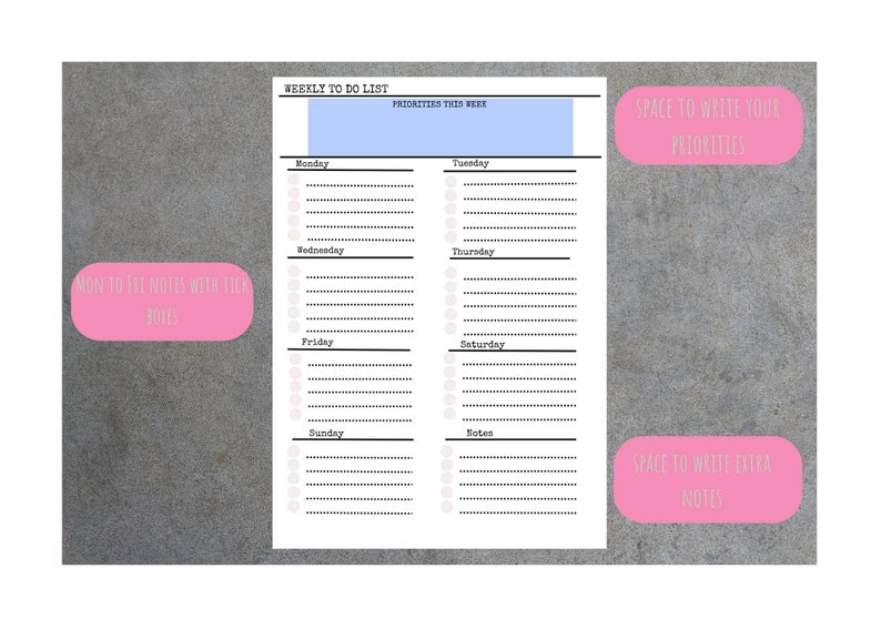 Printable to Do List, PDF Planner Checklist, Task Lists, Instant ...