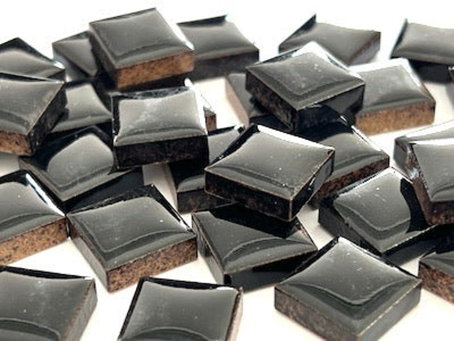 Black Square Ceramic Tiles 1.5 Cm (clearance) - Etsy