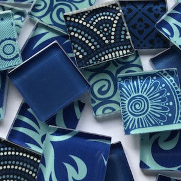 Blue Mosaic Tiles - Etsy