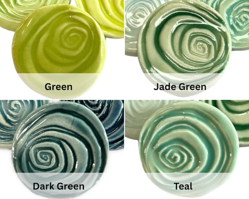 Handmade Round Ceramic Tiles – 4–4.5cm Porcelain Patterned Mosaic Tiles ...