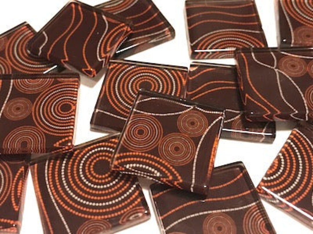 Aboriginal Inspired 2.5cm Glass Tiles - Pattern 1 (HM) Mosaic Tiles ...