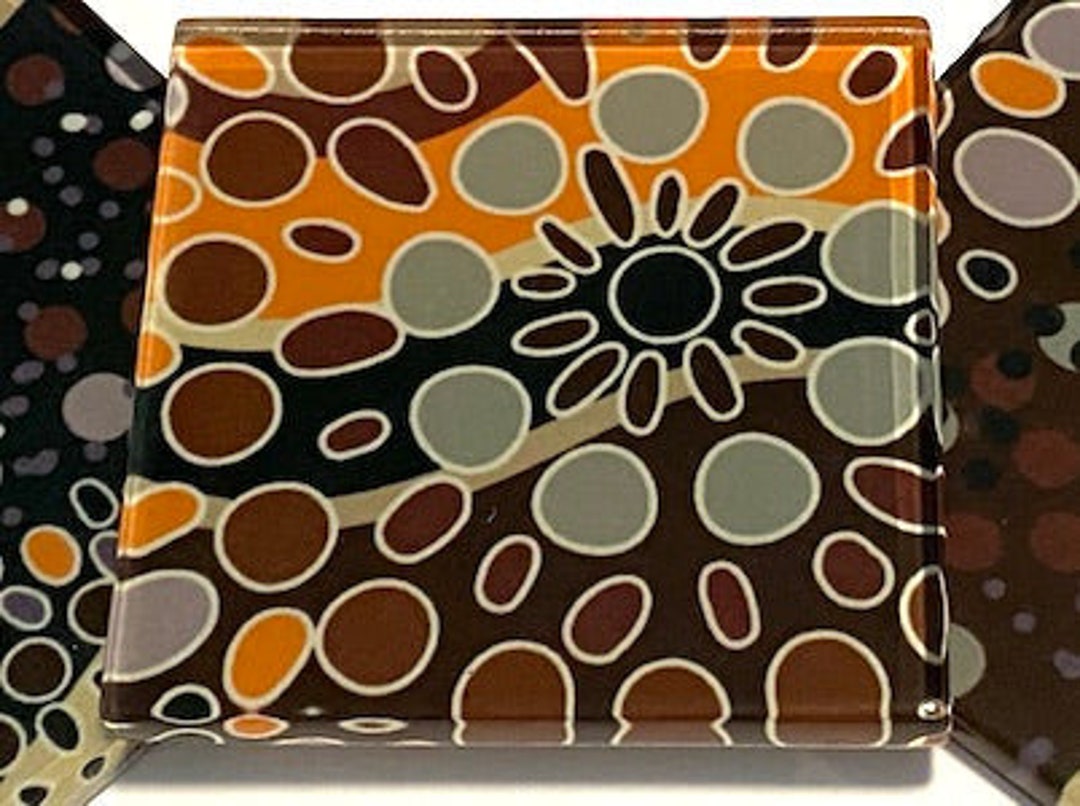Aboriginal Inspired 5cm Glass Tiles - Pattern 9 (HM) Mosaic Tiles Craft ...