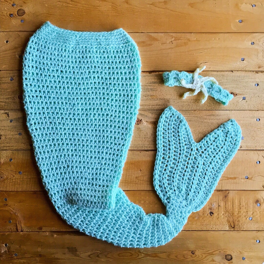 Mint Crochet Mermaid Tail Set 2 Piece Set Handmade to Order ...