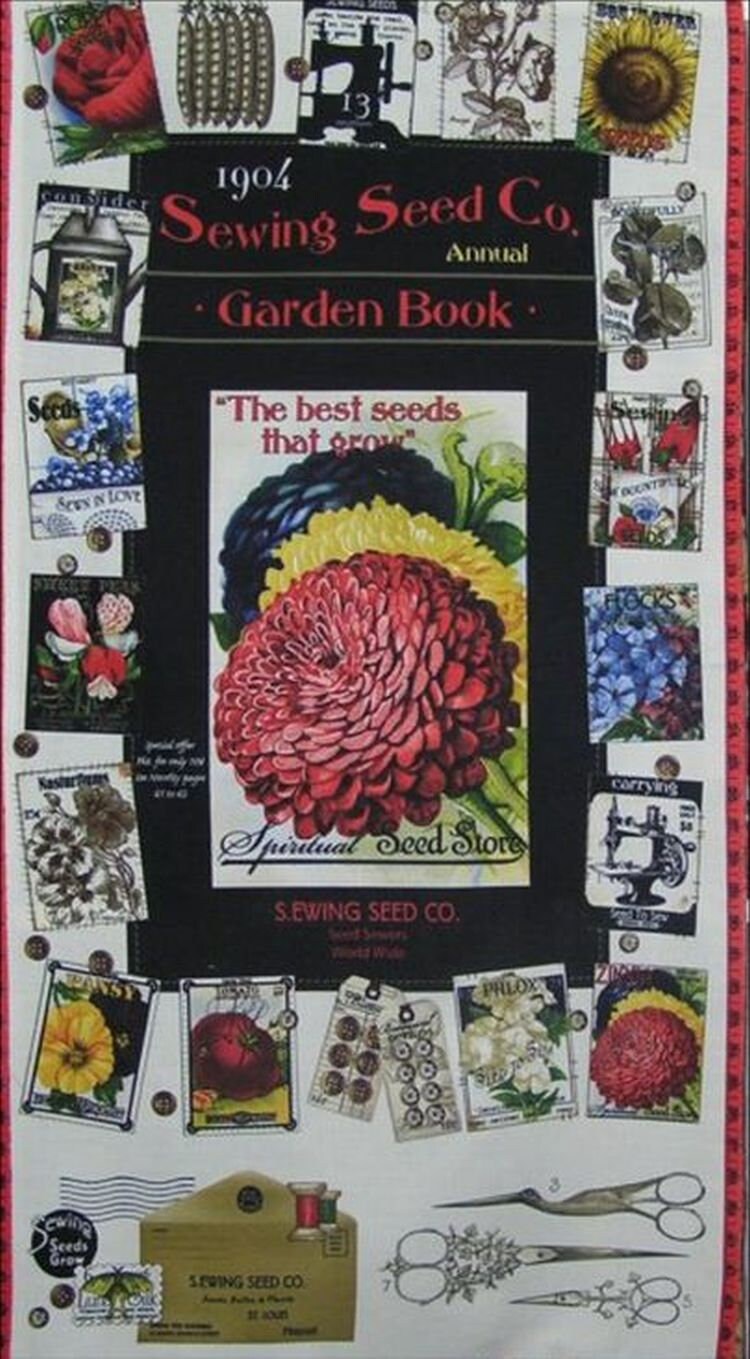 Sewing Seeds 24 X 44 Panel From Quilting Treasures | Etsy