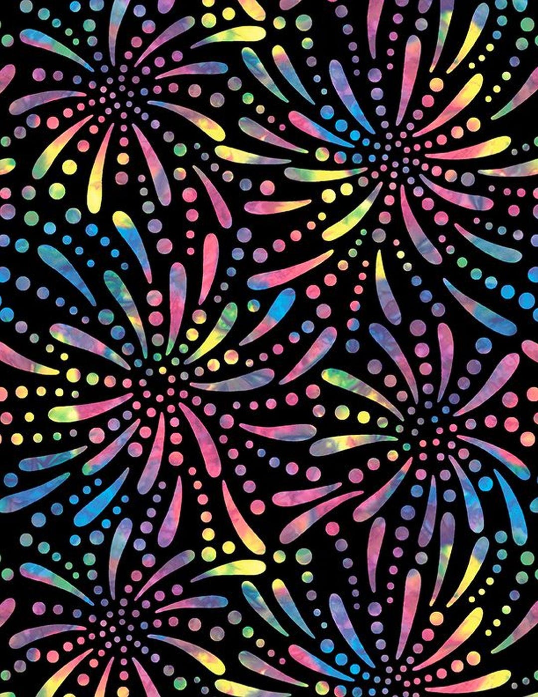 108" Fireworks Quilt Back Black/multi 2090-954 From Wilmington by the ...