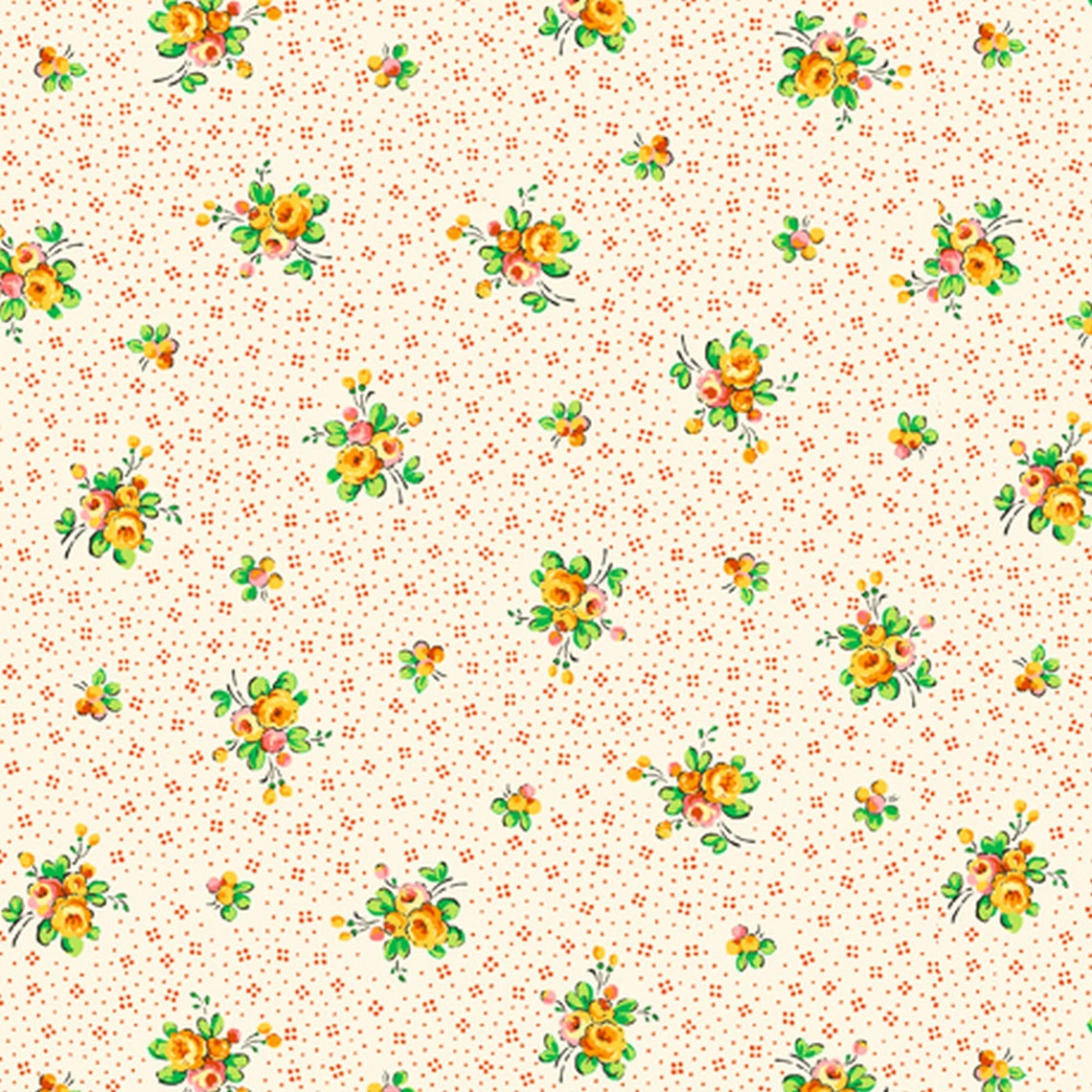 Floral Cache Rose and Dots Fabric 28888O From Quilting Treasures by the ...