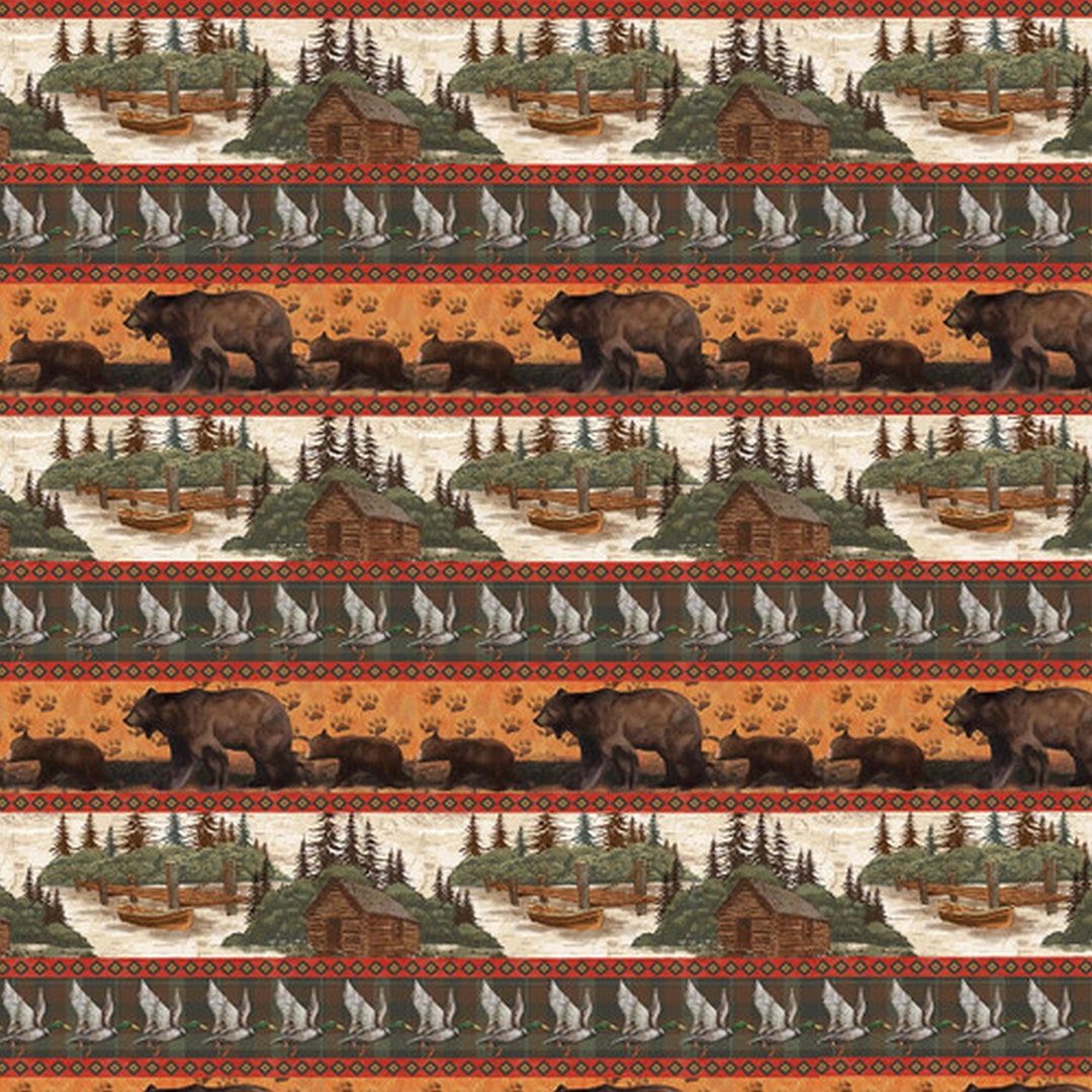 Wilderness Trail Border Stripe Fabric 2056-39 From Blank Quilting by ...