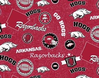 Arkansas Razorback Fabric - Etsy