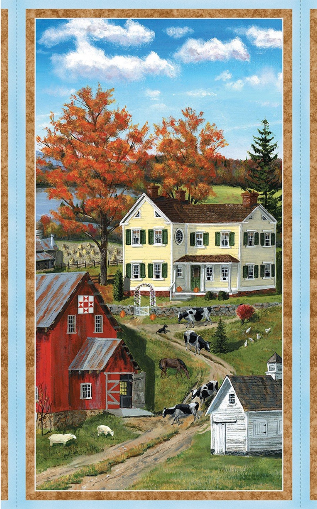Autumn Grove 24" X 44" Farm Fabric Panel 72264-743 From Wilmington by ...