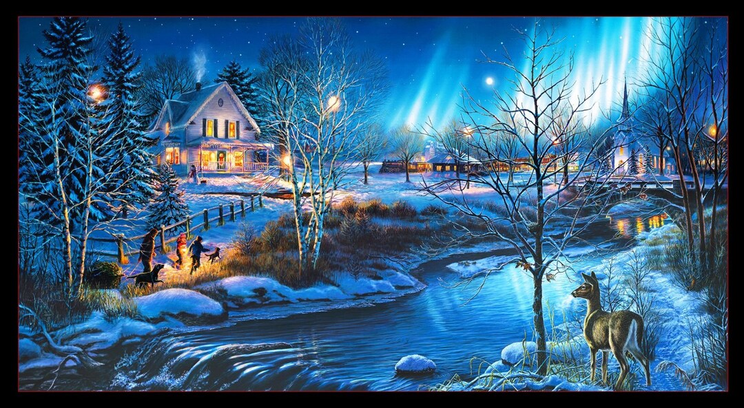 All is Bright Holiday Panel 19000black From Elizabeth's Studio by the ...