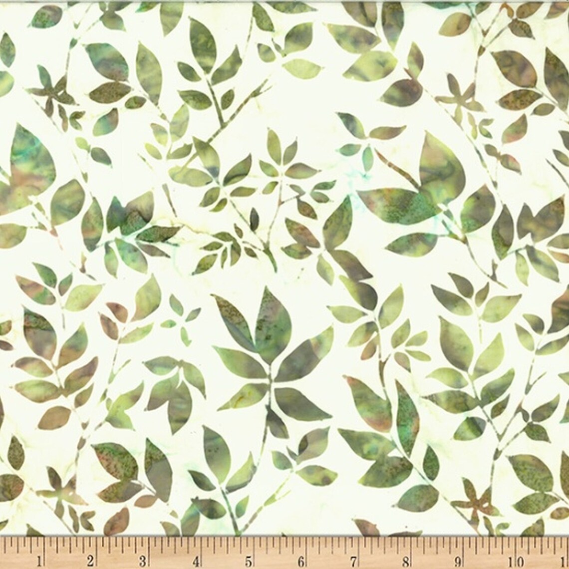 Distressed Leaves Bali Batik Fabric V2550-548-balsam From Hoffman by ...