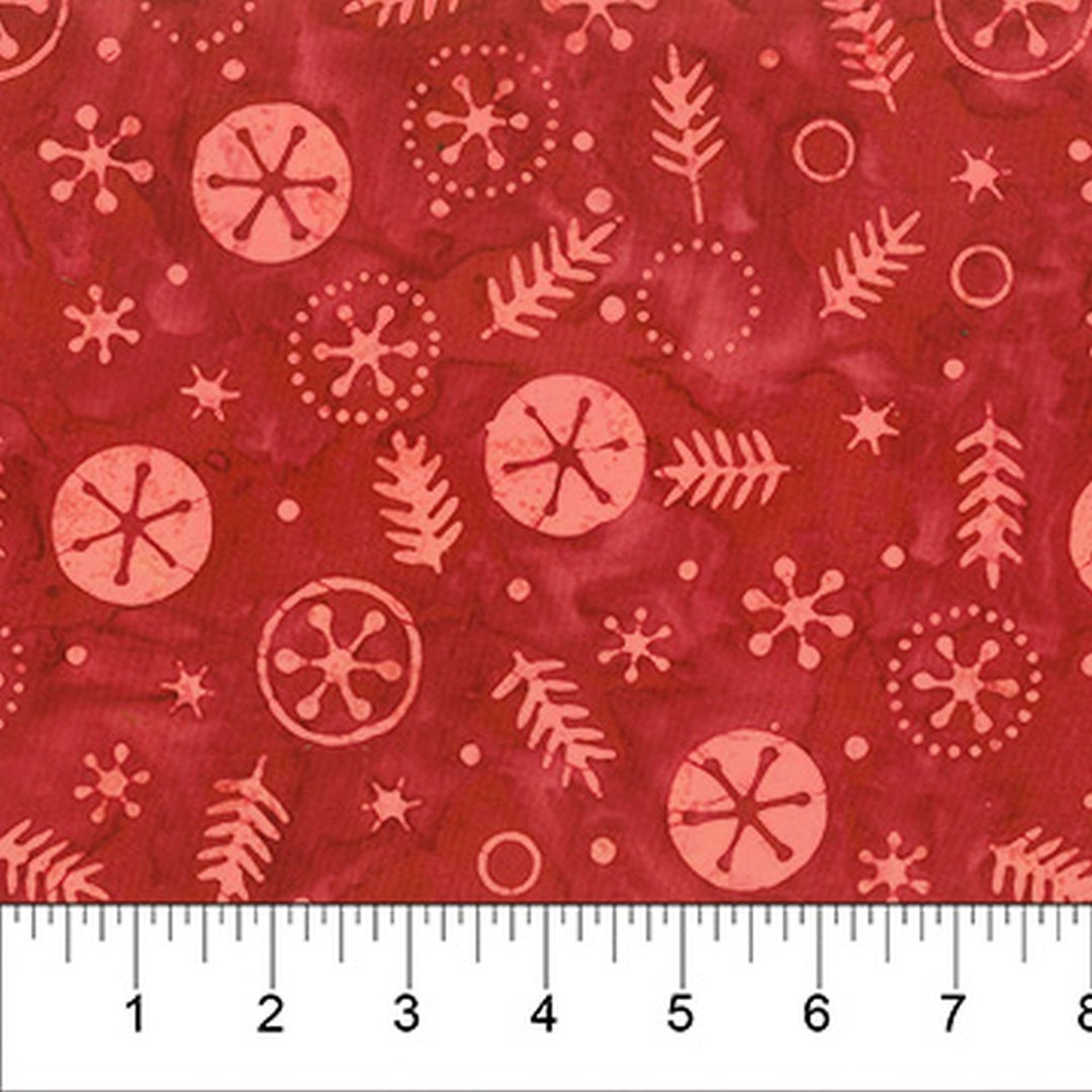 Winter Wonder Red Trim the Tree Batik Fabric 80823-24 by Banyan Batiks ...