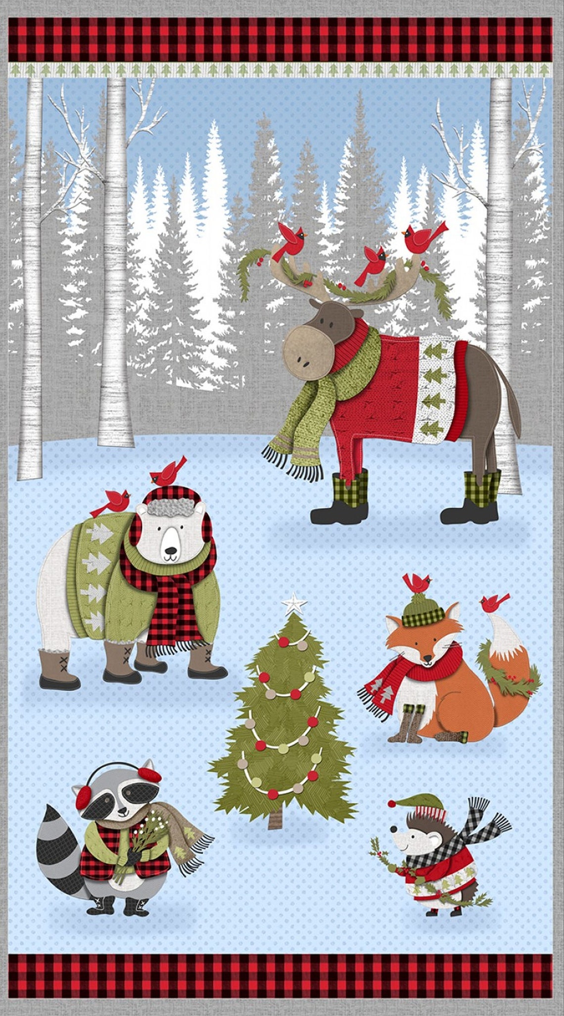 Cozy Critters 24 X 43 Holiday Panel 11160-493 From - Etsy