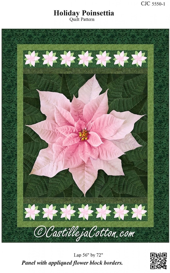 Holiday Poinsettia Quilt Pattern From Castille Ja Cotton | Etsy