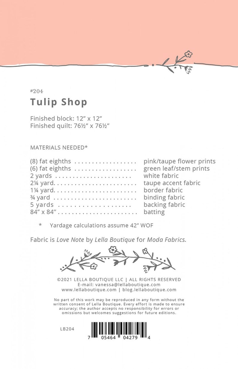 Tulip Shop Quilt Pattern From Vanessa Goertzen - Etsy