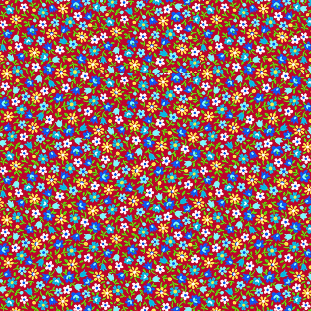 Floral Cache Red Small Packed Floral Fabric 28885R From Quilting ...