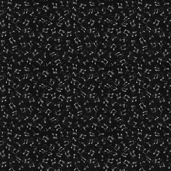 Musical Gift Black Music Notes Fabric 16524-991 from | Etsy