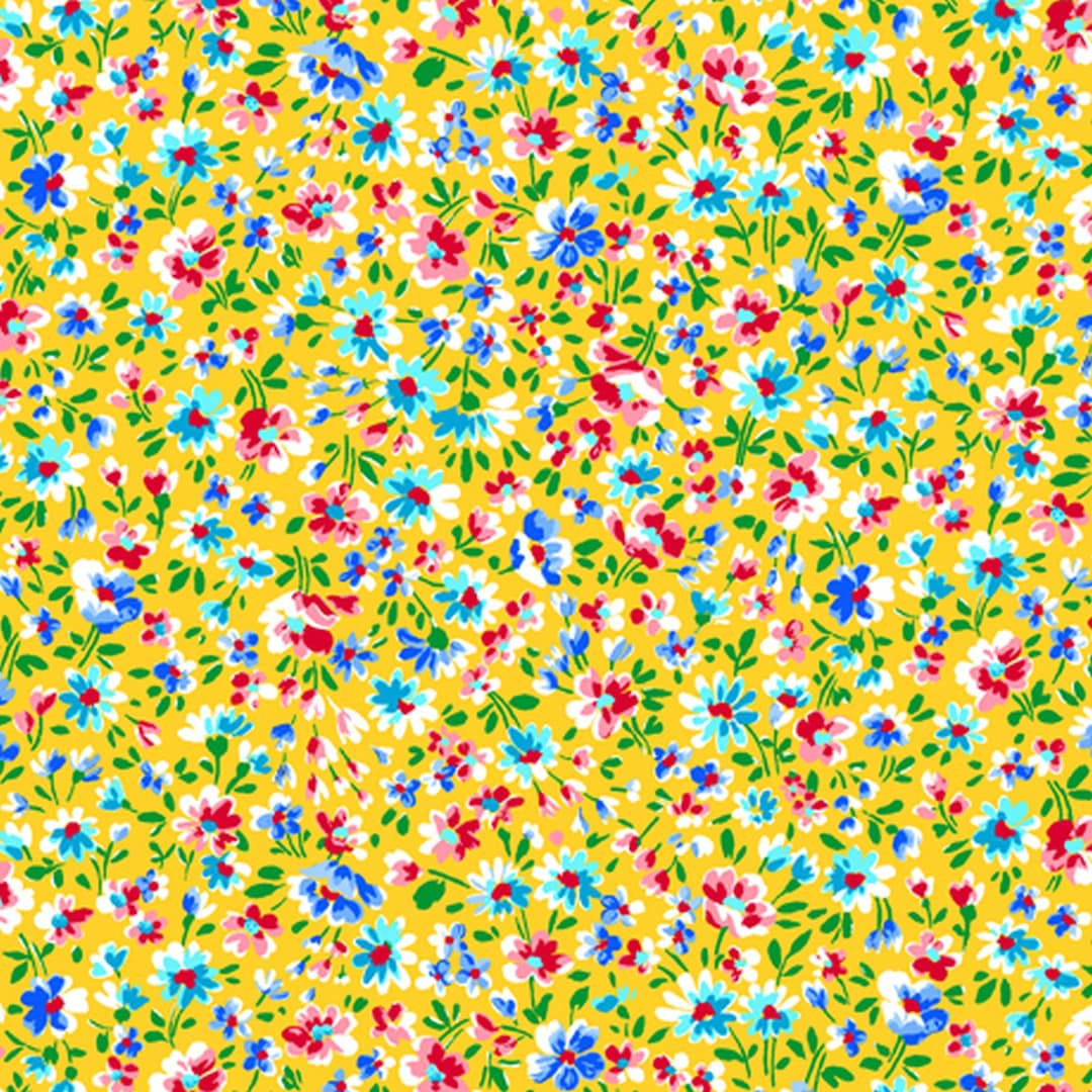 Floral Cache Packed Floral Yellow Fabric 28884S From Quilting Treasures ...