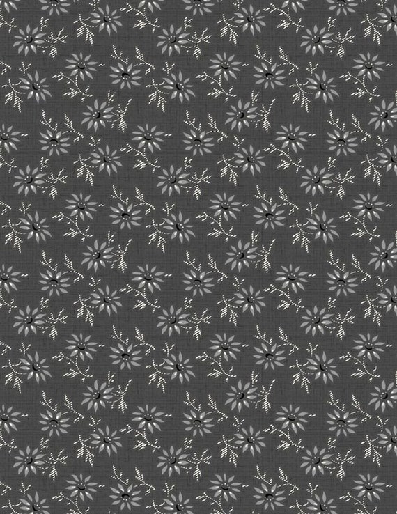 Blackwood Cottage Gray Daisy Fabric 98657-991 from Wilmington | Etsy