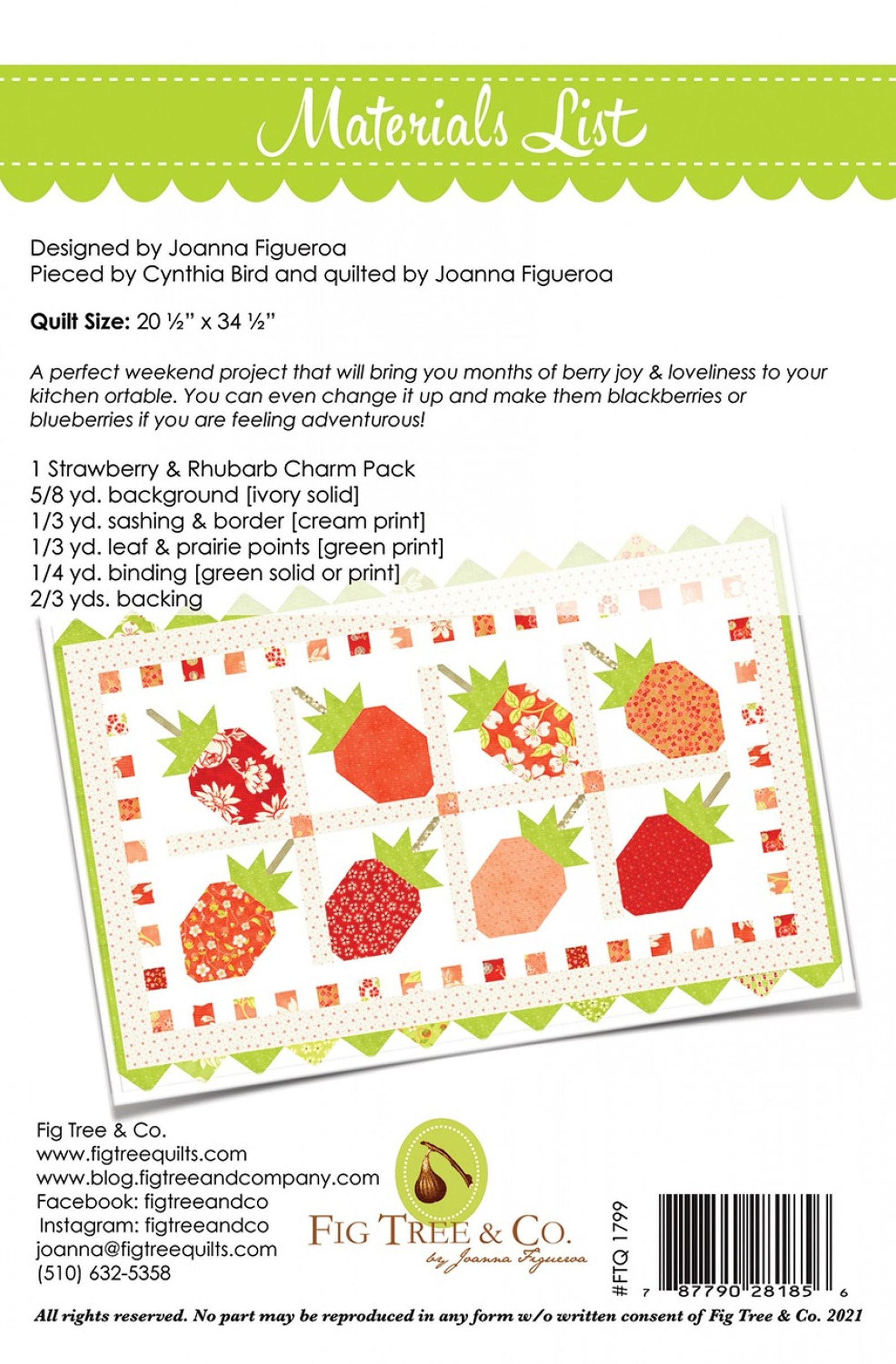 Berries Quilt Pattern from Fig Tree & Company | Etsy