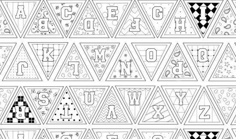 Let's Color White Alphabet Banner Panel 8262-001 From - Etsy