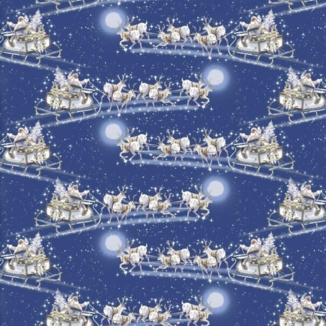 Flying Sleigh Here Comes Santa 22236-BLU-CTN-D From 3 Wishes by the ...