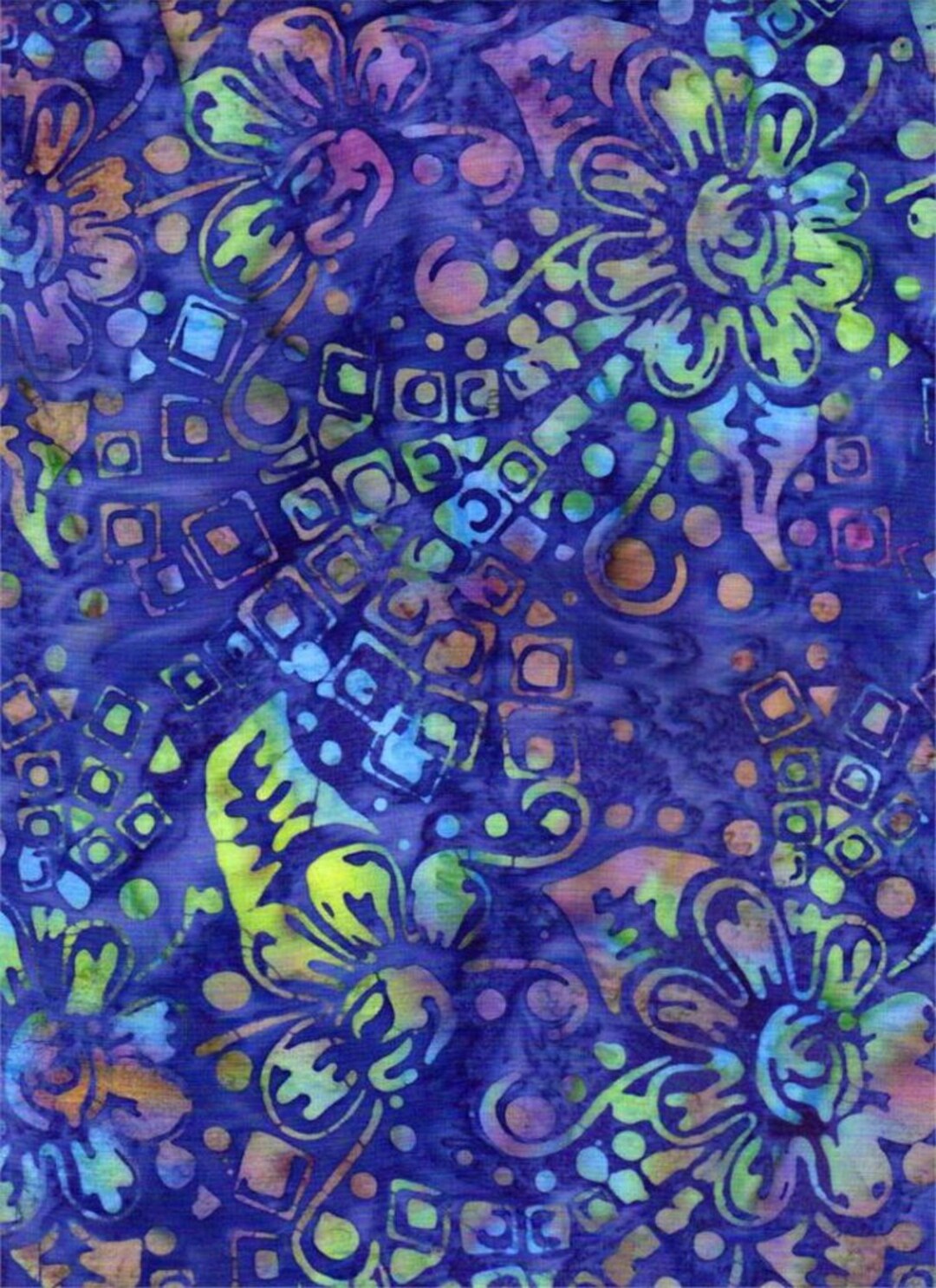 Portofino Blue Batik 3804 From Batik Textiles by the Yard - Etsy