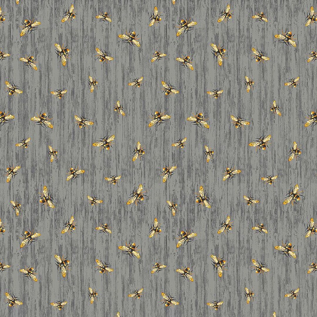 Honey Bee Farm Flying Bees on Wood Texture BEE-CD2391 SLATE From ...