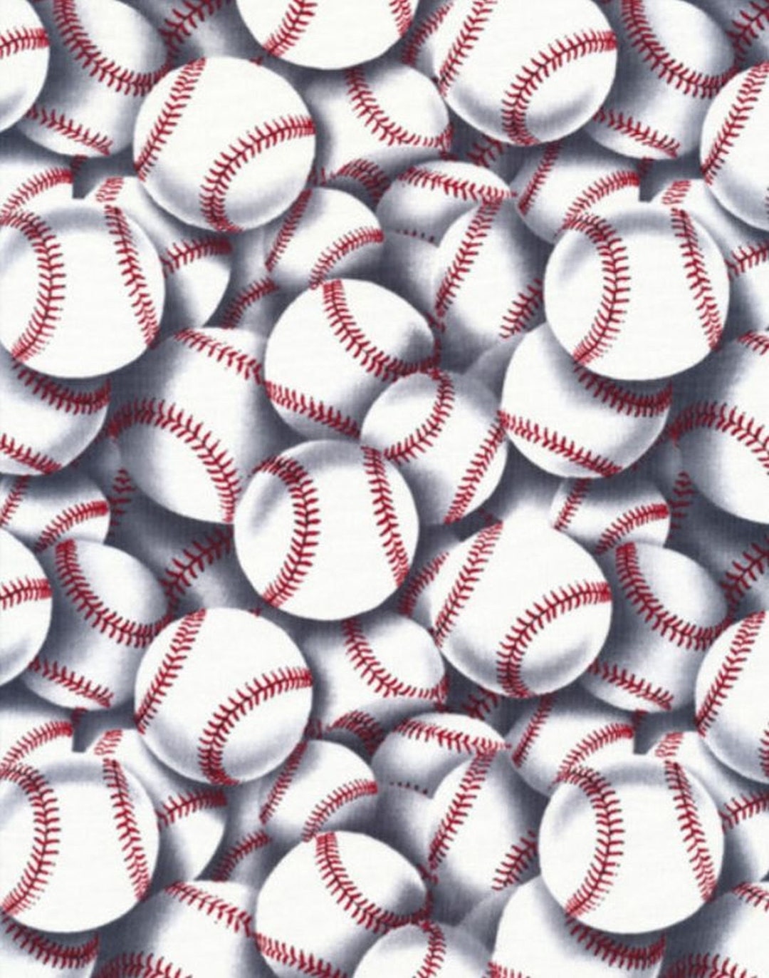 Sports White Baseballs Fabric C2159 From Timeless Treasures by the Yard ...