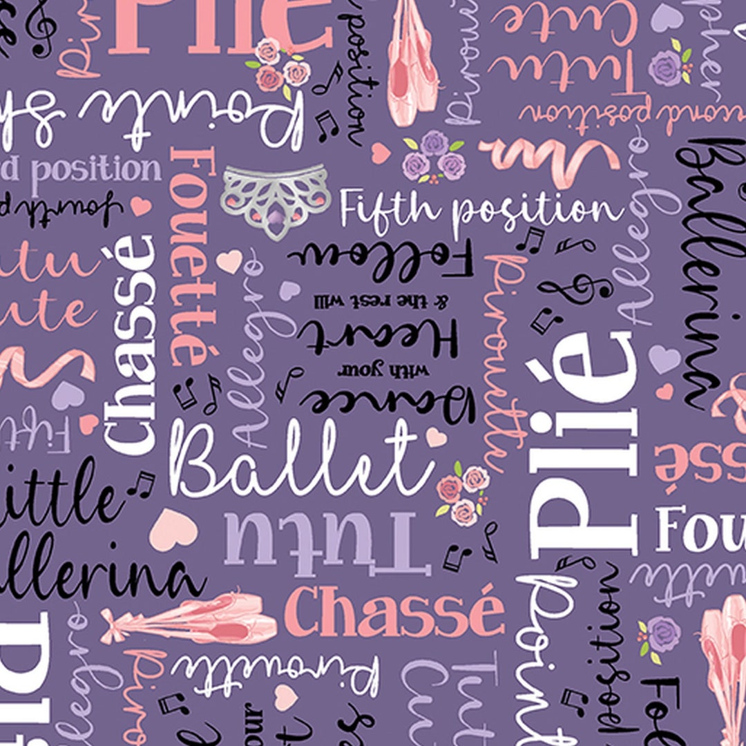 Tutu Cute Words Purple 14141-66 by Nicole Decamp From Benartex by the ...